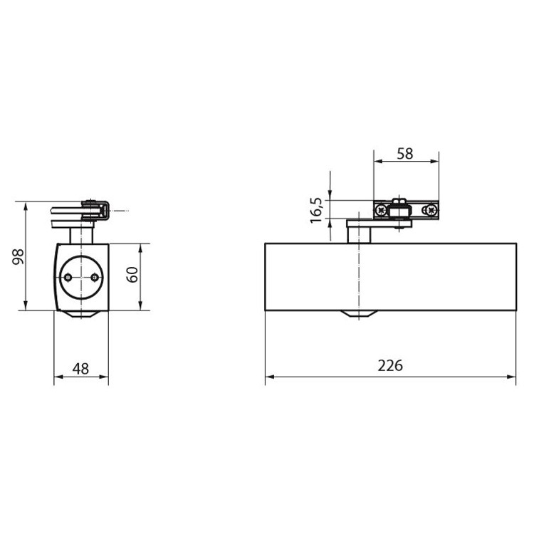 GEZE TS 2000 V Obentürschließer mit Normalgestänge
